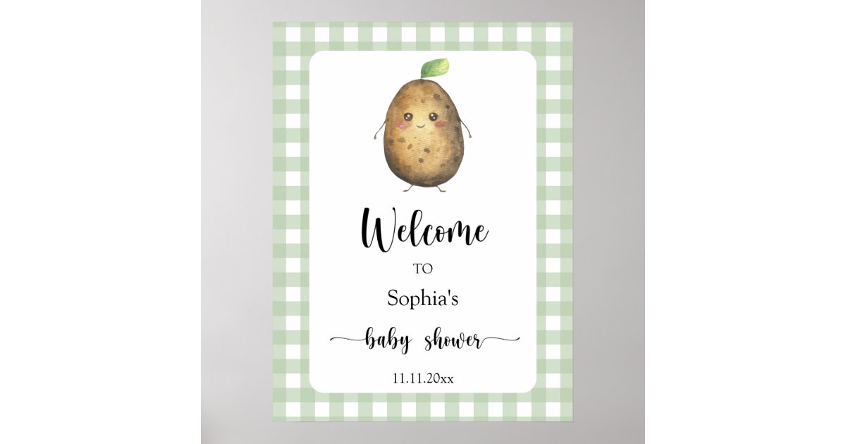 Cute potato - Welcome baby shower Poster | Zazzle