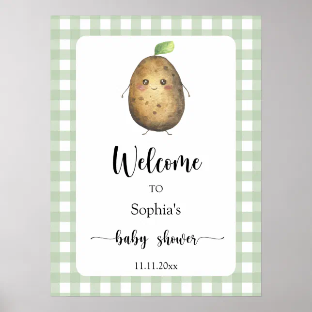 Cute potato - Welcome baby shower Poster | Zazzle