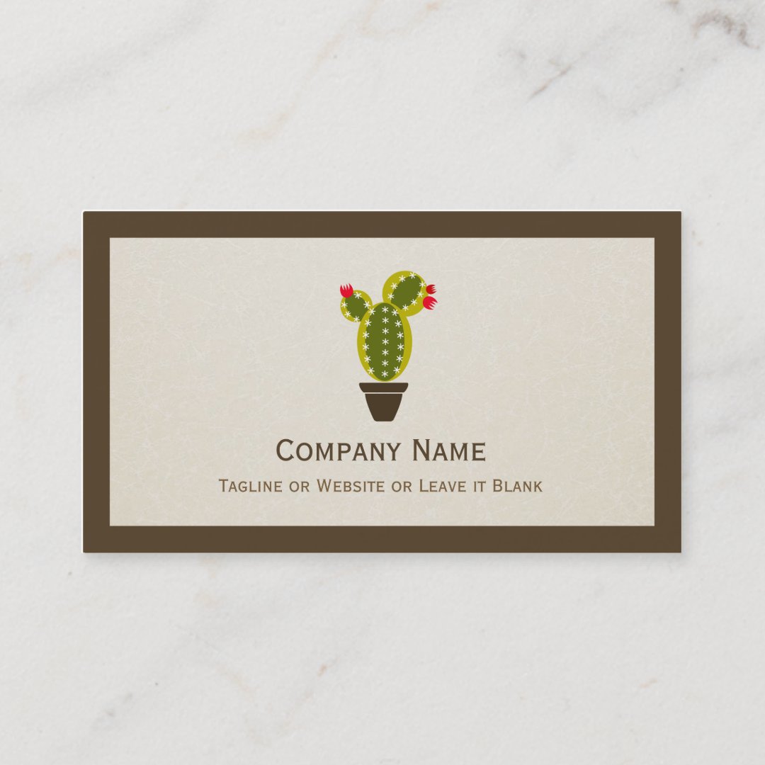 Cute Potted Cactus - Simple Clean Stylish Business Card | Zazzle