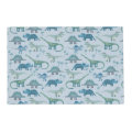 Cute Prehistoric Blue Dinosaur Pattern Placemat | Zazzle