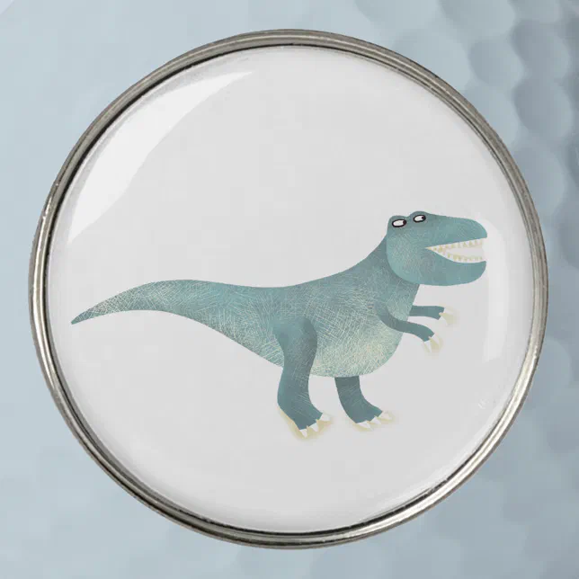 Cute Prehistoric T-Rex Dinosaur Golf Ball Marker | Zazzle