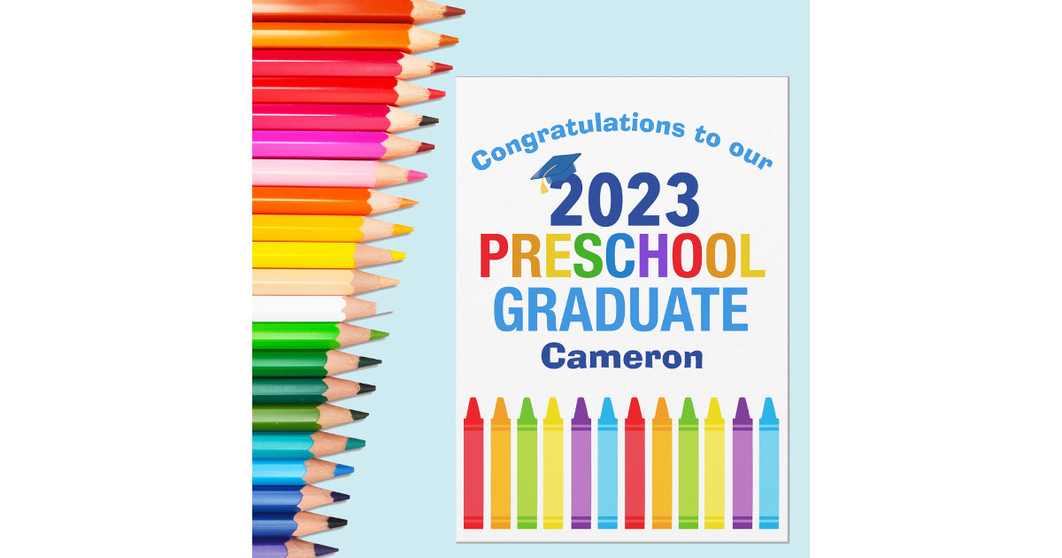Cute Preschool Graduate 2023 Custom Graduation Card | Zazzle