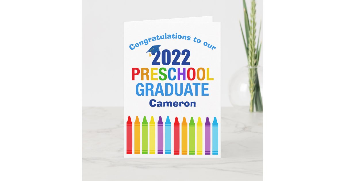 Cute Preschool Graduate Custom PreK Graduation Card | Zazzle