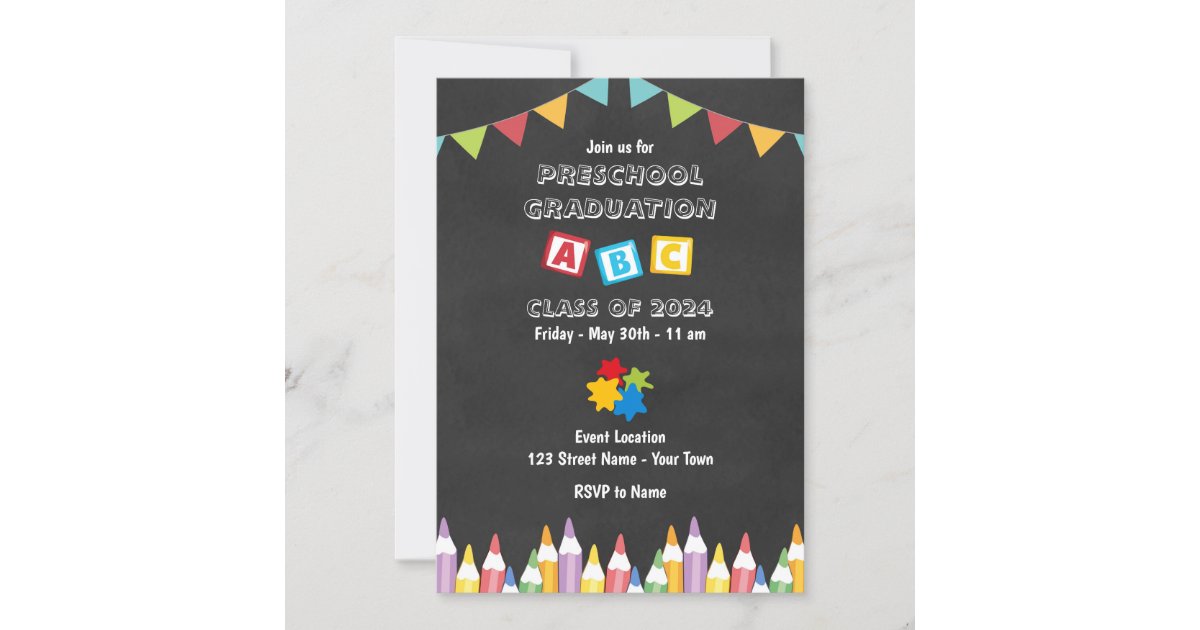 Cute Preschool Graduation Invitation | Zazzle