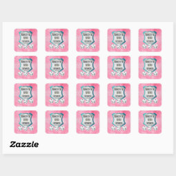 Cute Pretty Bunco Player Dice Bunco Party Square Sticker | Zazzle