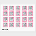 Cute Pretty Bunco Player Dice Bunco Party Square Sticker | Zazzle