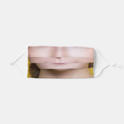 cute pretty natural beauty pink lips adult cloth face mask | Zazzle