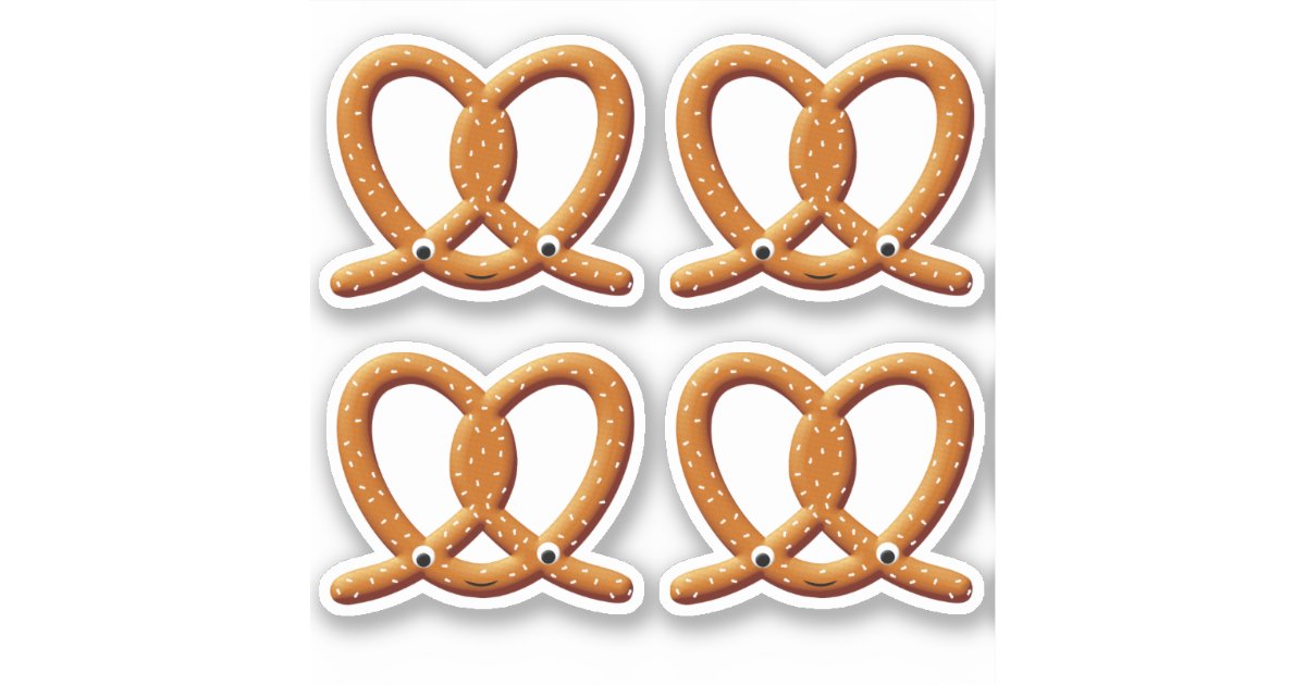 Cute Pretzel Drawing Prints Sticker | Zazzle