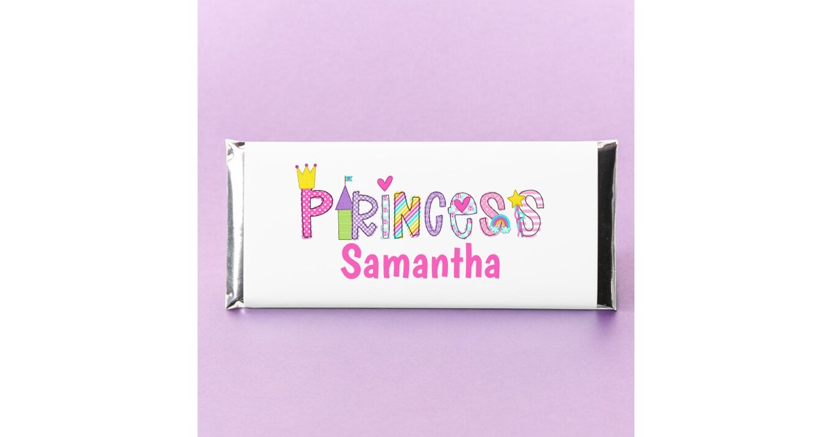 Cute Princess Alphabet Personalized Hershey Bar Favors | Zazzle