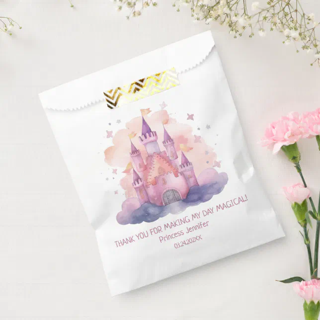 Cute Princess Castle Girl Birthday Party Favor Bag | Zazzle