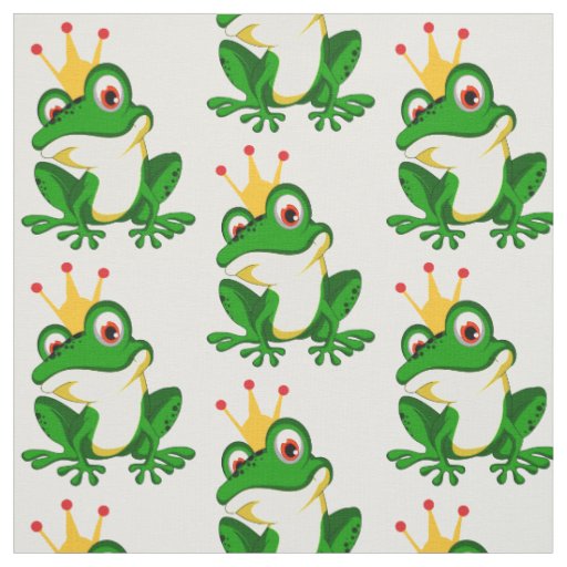 Cute Princess Frog. Crown. Green Fabric | Zazzle