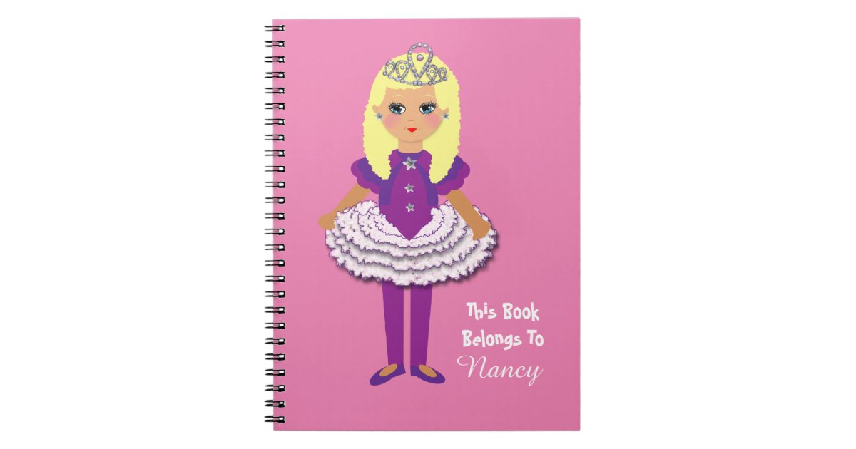 Cute Princess Girl's Cartoon Character Notebook | Zazzle