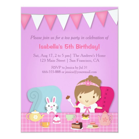 Cute Princess Tea Party Birthday Invitations | Zazzle.com