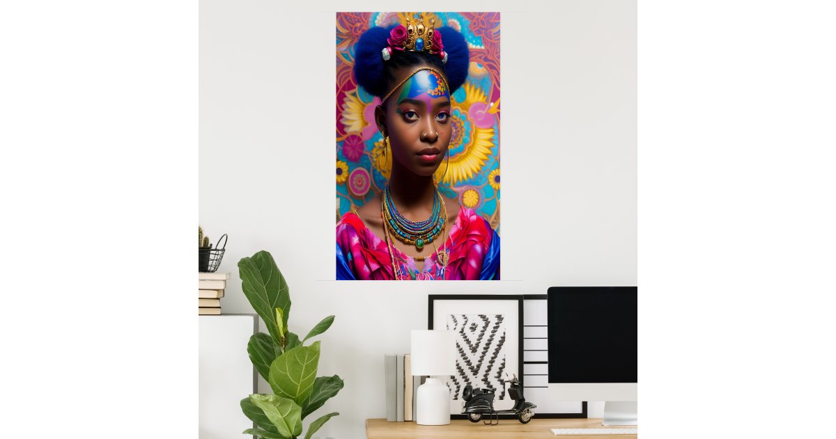 Cute princess with tiara poster | Zazzle