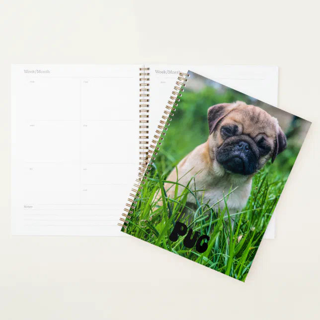 Cute Pug Puppy Calendar Planner | Zazzle
