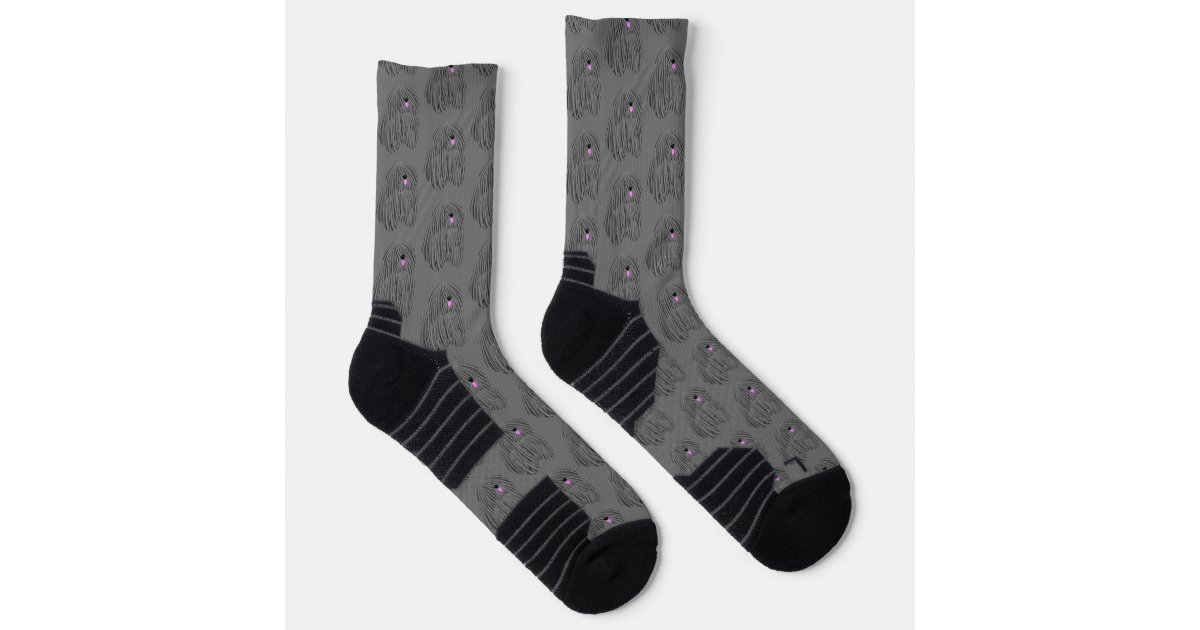 Cute Puli Dog Grey Socks | Zazzle
