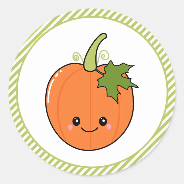 Cute Pumpkin Birthday Classic Round Sticker | Zazzle