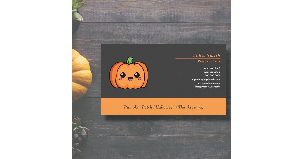 Cute Pumpkin Business Card | Zazzle