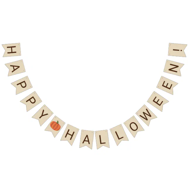 Cute Pumpkin Happy Halloween Bunting Flags | Zazzle