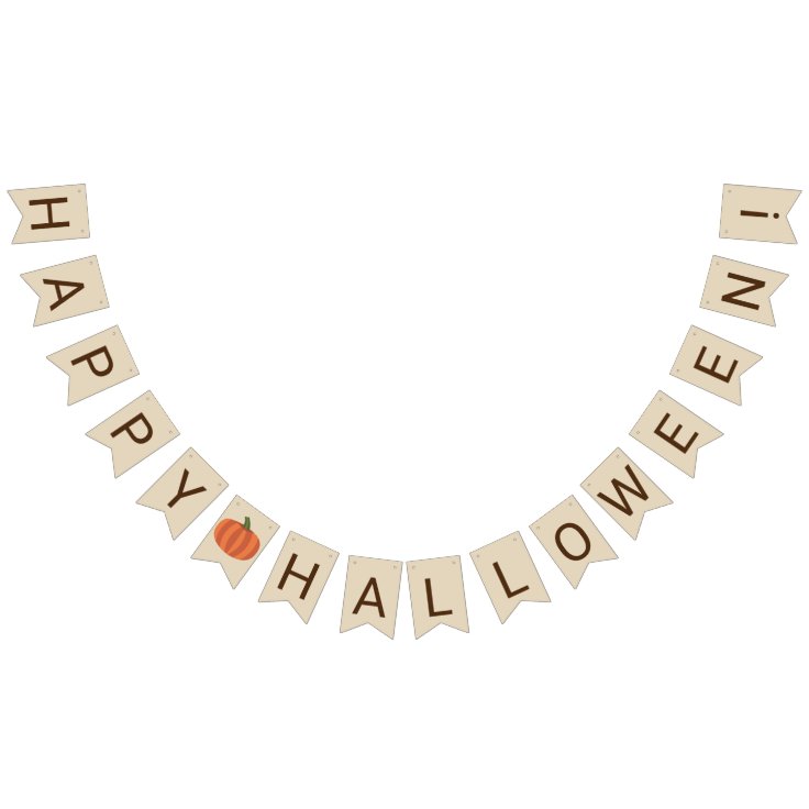 Cute Pumpkin Happy Halloween Bunting Flags | Zazzle