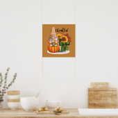 cute pumpkin pie thankful Thanksgiving gnome Poster | Zazzle