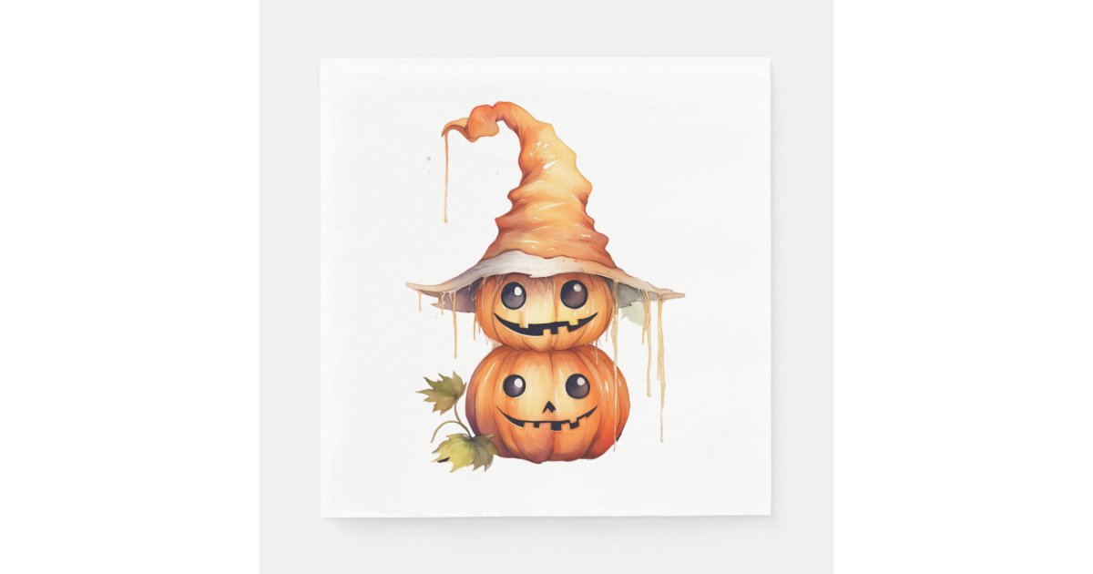 Cute Pumpkins Sticker Napkins | Zazzle