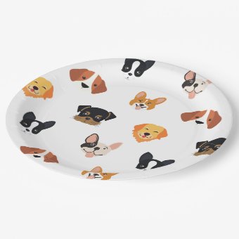 Cute Puppies Dog Birthday Paper Plates | Zazzle
