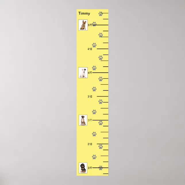 Cute Puppies Growth Chart | Zazzle