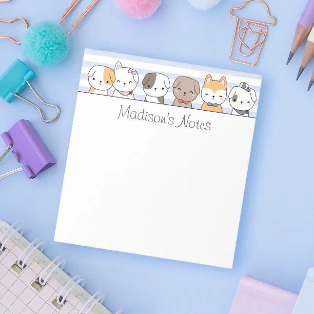 Cute Puppies Personalized Notepad | Zazzle