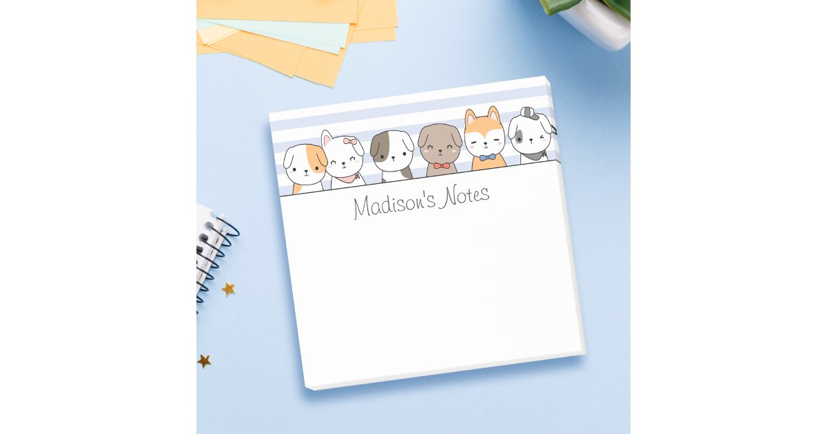 Cute Puppies Personalized Post-it Notes | Zazzle