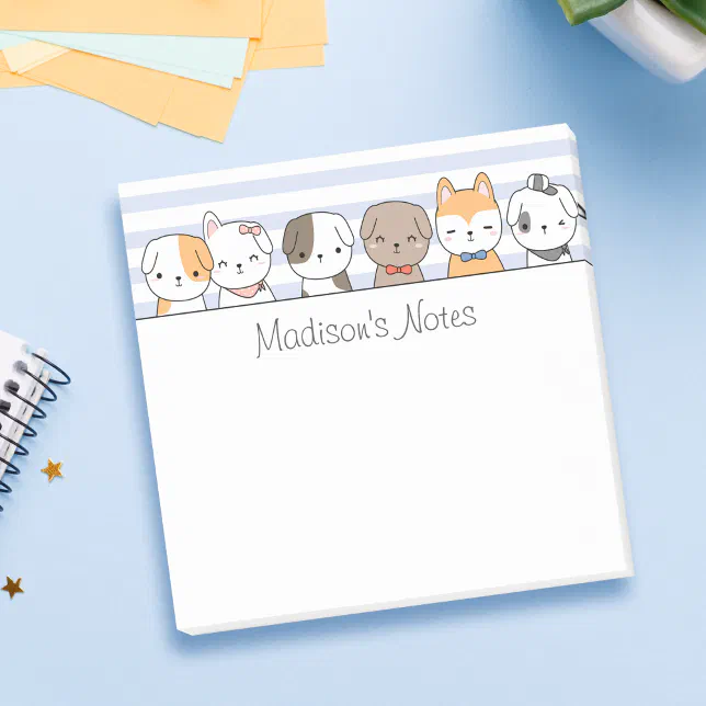 Cute Puppies Personalized Post-it Notes | Zazzle