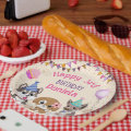 Cute puppies puppy birthday party paper plates | Zazzle