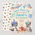 Cute puppies puppy party let's paw-ty invitation | Zazzle
