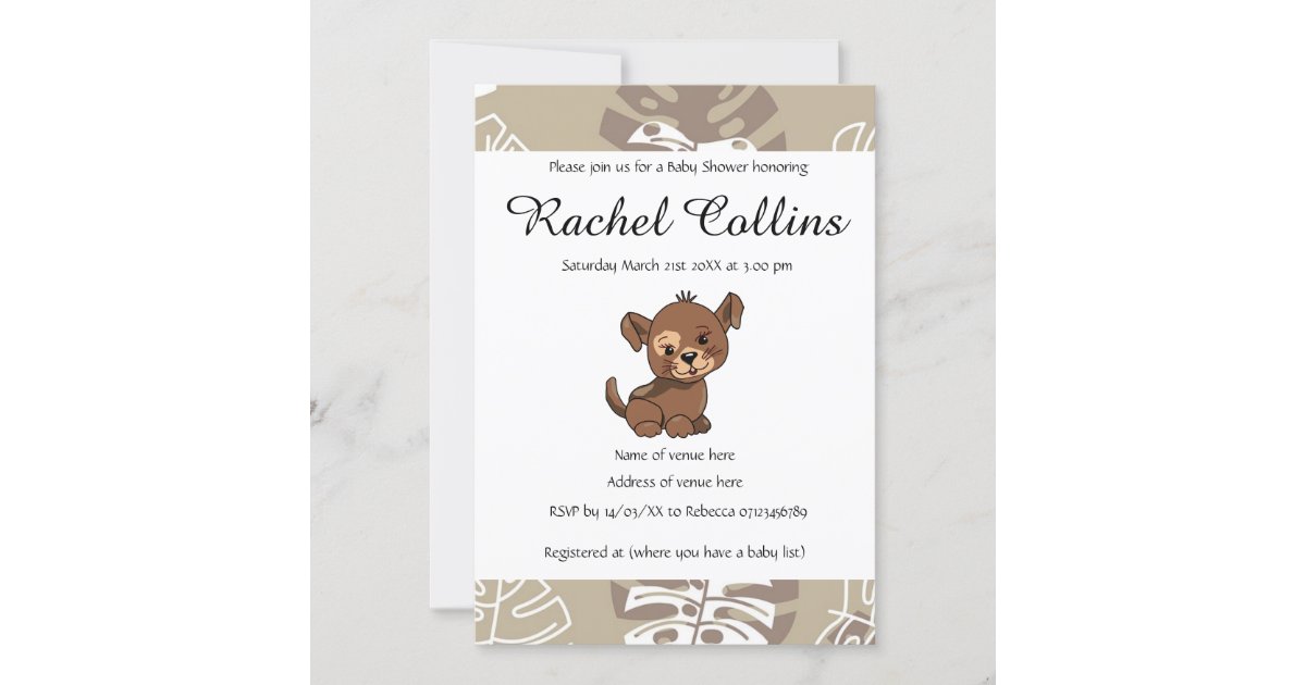 Cute Puppy Baby Shower Invitation | Zazzle