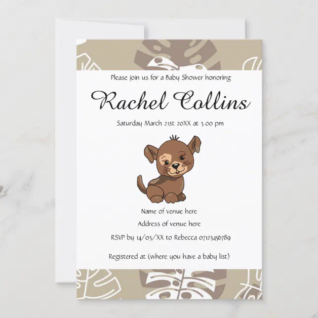 Cute Puppy Baby Shower Invitation | Zazzle