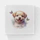 Cute Puppy Butterfly Keep Smiling Paperweight | Zazzle