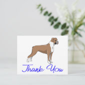 Cute Puppy Cartoon Boxer Dog Thank You Postcard | Zazzle