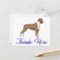 Cute Puppy Cartoon Boxer Dog Thank You Postcard | Zazzle