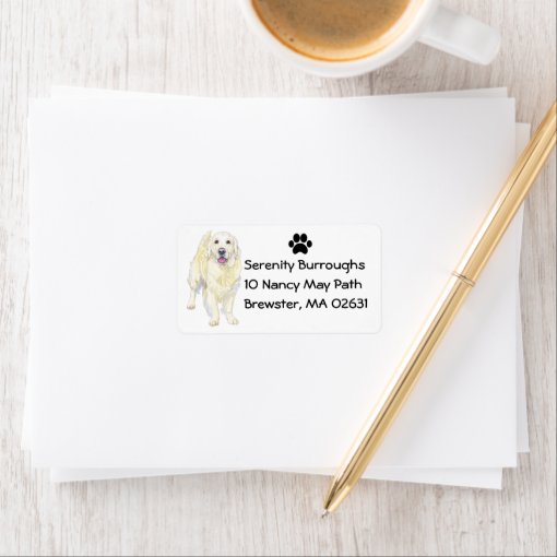 Cute Puppy Cartoon Dog Mom Golden Retriever Label | Zazzle