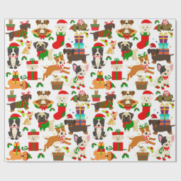 Cute Puppy Dog Christmas Wrapping Paper | Zazzle