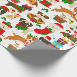 Cute Puppy Dog Christmas Wrapping Paper | Zazzle