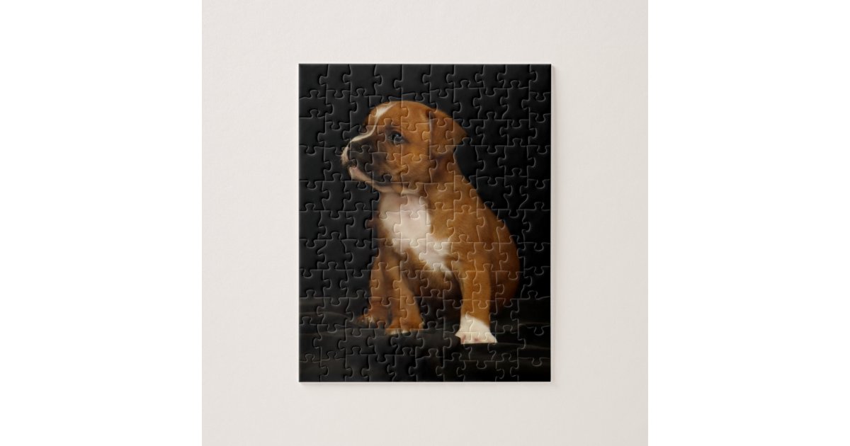 Cute Puppy Dog English Staffordshire Bull Terrier Jigsaw Puzzle | Zazzle
