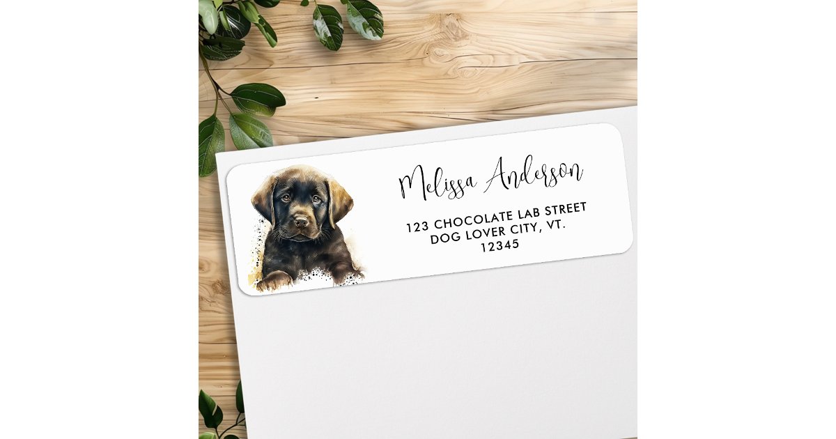 Cute Puppy Dog Labrador Retriever Return Address Label | Zazzle