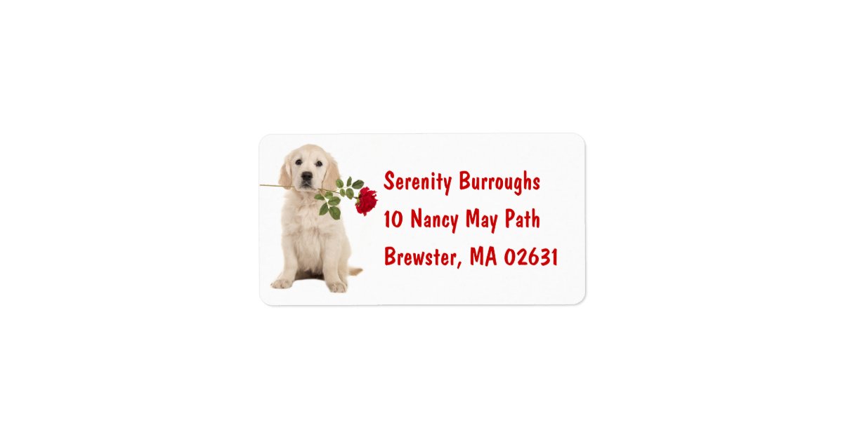 Cute Puppy Dog Lovers Golden Retriever Label | Zazzle