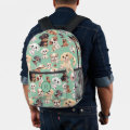 Cute Puppy Dog Pale Green Printed Backpack | Zazzle