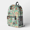 Cute Puppy Dog Pale Green Printed Backpack | Zazzle