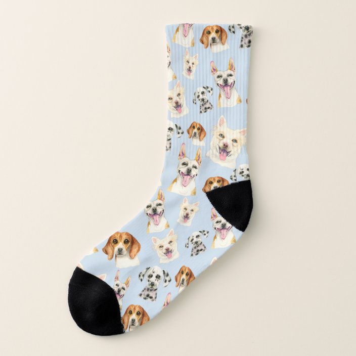 Cute Puppy Dog Pattern Socks | Zazzle.com