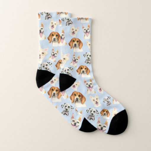 Cute Puppy Dog Pattern Socks | Zazzle
