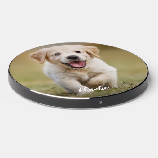 Cute Puppy Dog Personalized Pet Photo Phone Wireless Charger | Zazzle