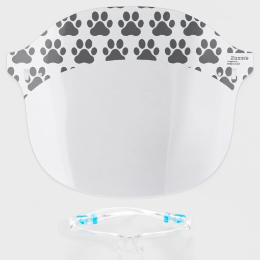 Cute Puppy Dog Pet Paw Prints Face Shield | Zazzle